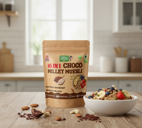 16 in 1 CHOCO MILLET MUESLI [250g] – Freshly Ground Foods